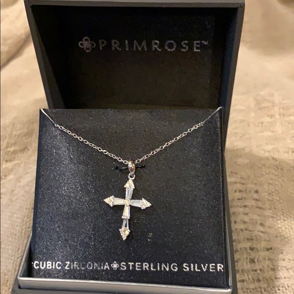 Prim Rose | Jewelry | Primrose Sterling Silver Cross Necklace | Poshmark